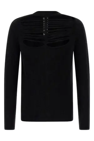 Rick Owens Long Sleeve Wool Blend Sweater - Black
