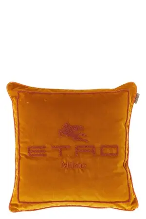 Etro Spunga Logo Cushion - Orange