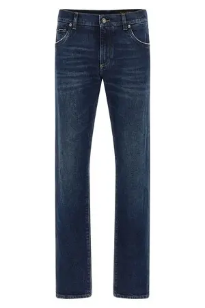Dolce & Gabbana Logo Plaque Jeans - Blue
