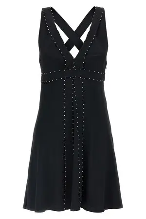 GIOVANNI BEDIN Silk Blend Pearl Appliqué Mini Dress