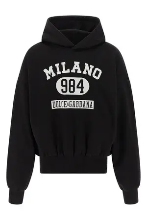 Dolce & Gabbana Flocked Print Hoodie - White/black