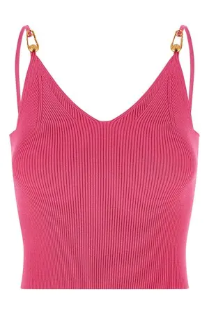 Versace Safety Pin Knit Top - Fuchsia