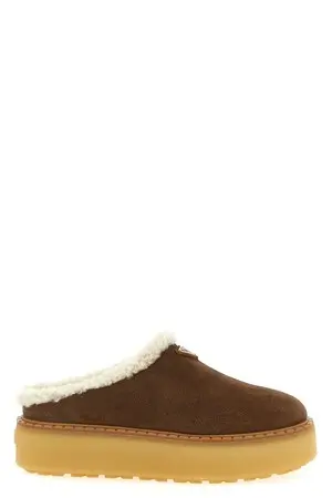 Prada Suede Sabots - Brown