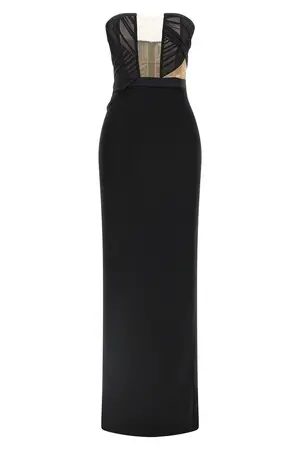 NENSI DOJAKA Corsetted Draped Maxi' Dress