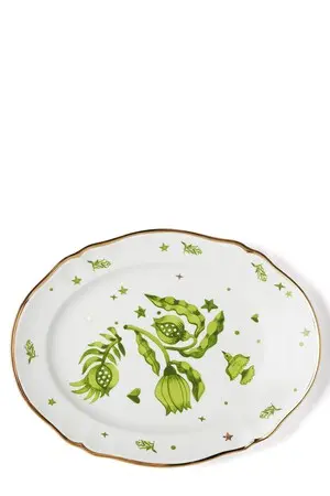 BITOSSI Floral Oval Tray ⌀ 34 Cm - Green
