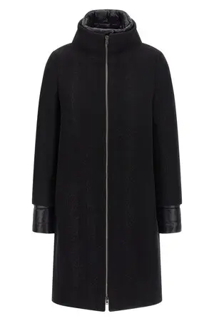 HERNO Lamé Thread And Wool Coat