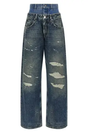 Dolce & Gabbana Double Layer Stonewashed Denim Jeans