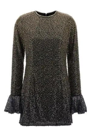 ROTATE BY BIRGER CHRISTENSEN Beaded Long Sleeve Mini Dress