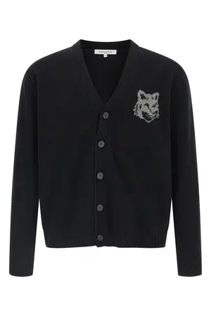 Maison Kitsuné Fox Head' Cardigan - Black