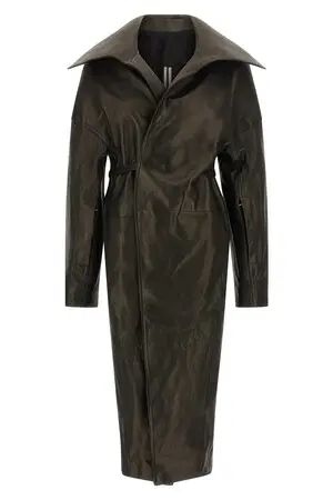 Rick Owens Dracucollar Belted' Coat - Black