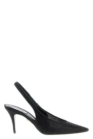 Rene Caovilla Jinny Crystal-embellished Slingback Pumps