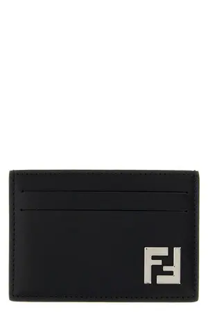 Fendi Slim Squared Ff' Card Holder - Black