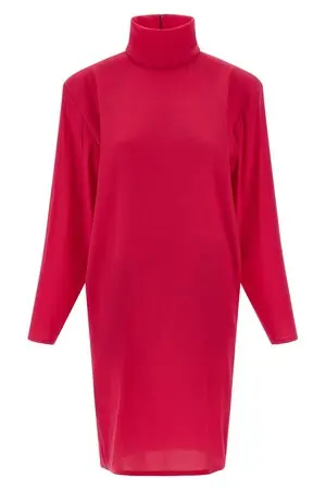 Saint Laurent Structured Shoulder Dress - Fuchsia