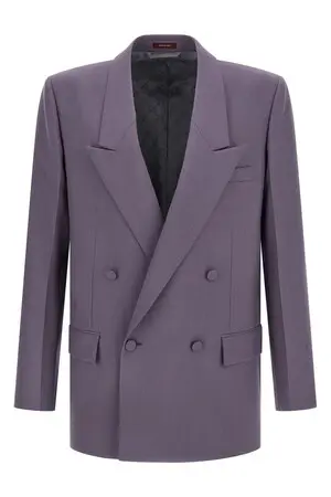 Gucci Double-breasted Wool Blazer - Purple