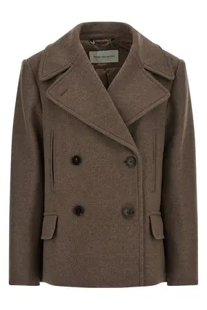 Dries Van Noten Vafel Mélange Wool Blend Coat - Brown