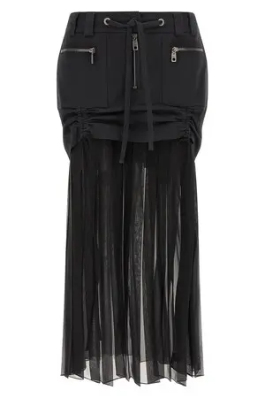 Dolce & Gabbana Twill And Chiffon Skirt