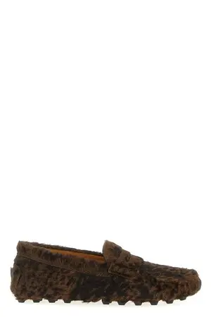 TOD'S Gommino Macro Pony Hair Loafers - Brown