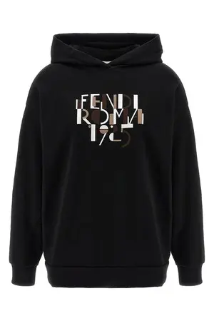 Fendi Roma Cotton Hoodie - Black