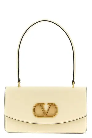 Valentino Garavani Vain Leather Shoulder Bag - White