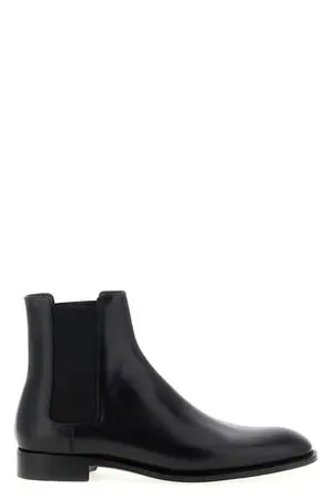 Saint Laurent Adrien Leather Ankle Boots
