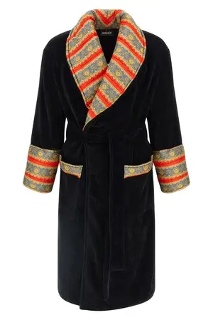 Versace 'i ♡ Baroque' Bathrobe Black
