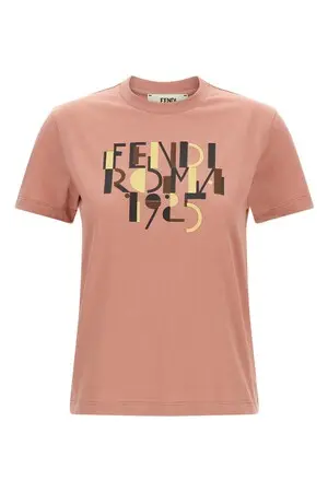 Fendi Cotton Jersey T-shirt Roma 1925