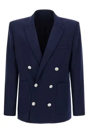 Balmain Grain De Poudre Blazer - Blue