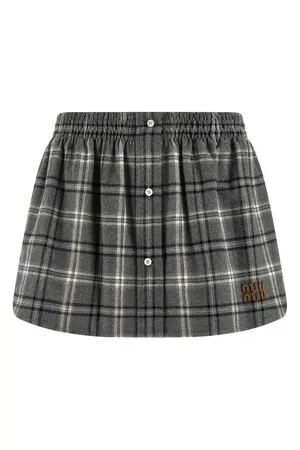 Miu Miu Check Flannel Skirt