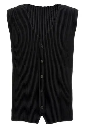 Issey Miyake Pleated Vest - Black