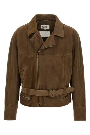 MAISON MARGIELA Suede Biker Jacket