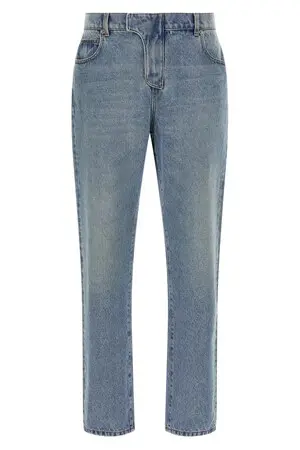 Balmain Stonewashed Cotton Denim Jeans - Blue