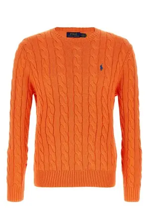 Polo Ralph Lauren Cotton Braided Sweater - Orange