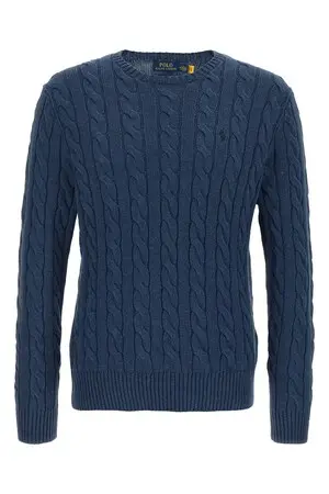 Polo Ralph Lauren Cotton Braided Sweater - Blue