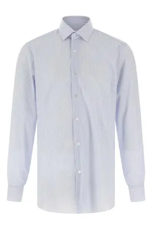 BARBA NAPOLI Striped Shirt - Light Blue