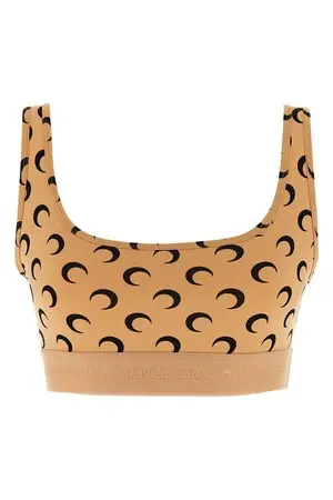 MARINE SERRE Moon Printed Jersey Cropped Top