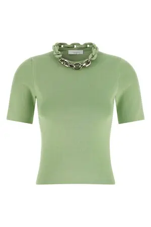 Rabanne Chain Embellished Short Sleeve T-shirt - Green