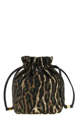 GANNI Metallic Bou Bucket' Pouch - Brown