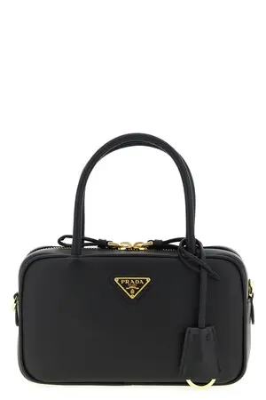 Prada Bauletto Leather Handbag - Black