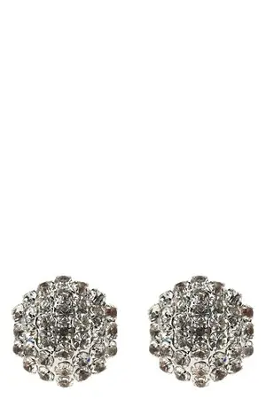 SELF-PORTRAIT Crystal Flower Earrings - Silver