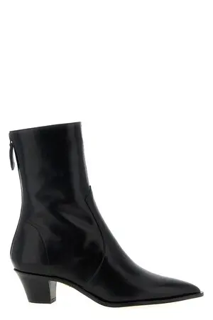 AQUAZZURA Brunswick Leather Ankle Boots - Black