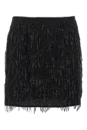 ROTATE BY BIRGER CHRISTENSEN Beaded Fringed Skirt