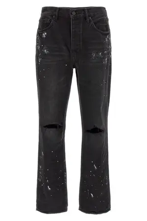 PURPLE BRAND P011 Knee Slit Paint' Jeans - Black