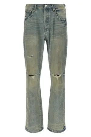 PURPLE BRAND P026 Dirty Fade Rip Boot' Jeans - Light Blue
