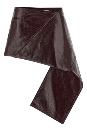 COURREGES Fold Vinyl Mini' Skirt - Bordeaux