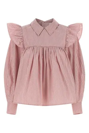 GANNI Striped Blouse