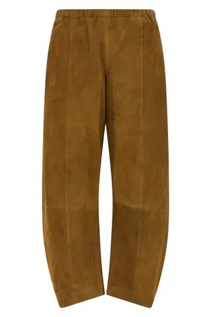 Khaite Clover Suede Pants - Brown