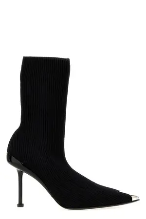 Alexander McQueen Slash Ribbed Knit Ankle Boots