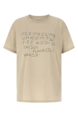 MAISON MARGIELA Printed Cotton T-shirt - Beige