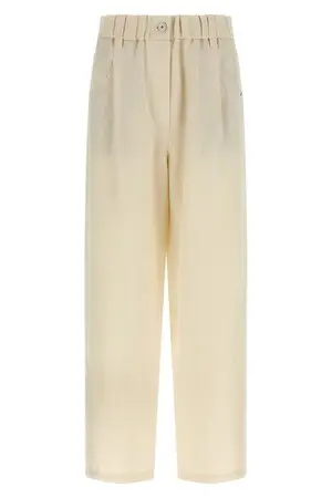 Brunello Cucinelli Linen Blend Trousers - White