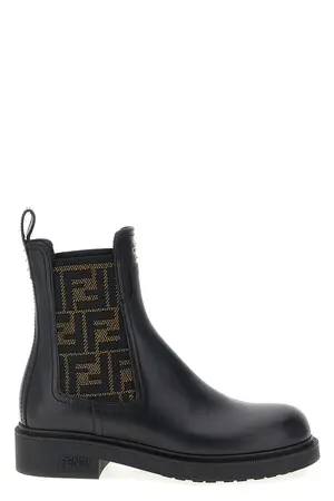 Fendi Filo Leather Ankle Boots